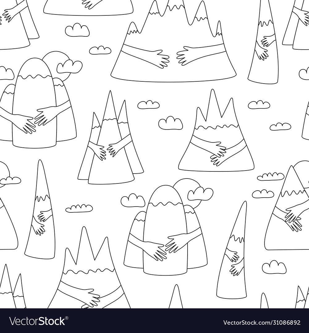 Mountain hug pattern Royalty Free Vector Image