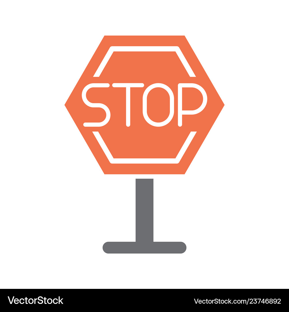 Navigation stop sign icon on white background Vector Image