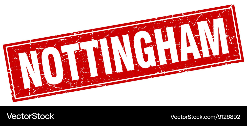 Nottingham red square grunge vintage isolated Vector Image