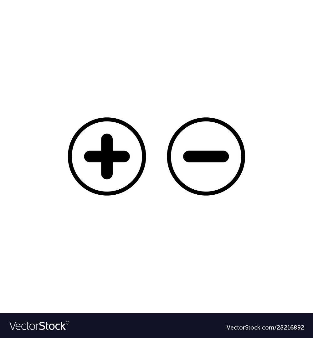 Plus And Minus Button Royalty Free Vector Image