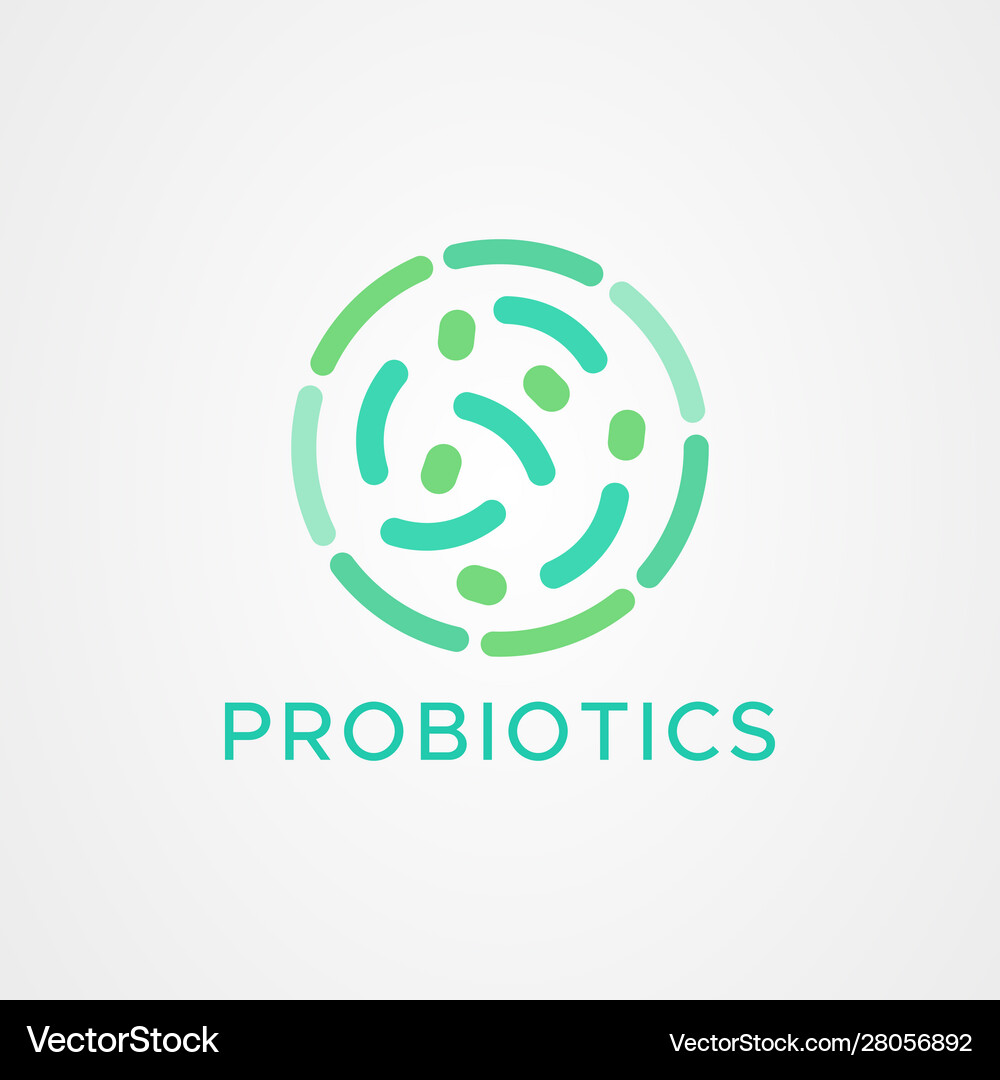 Probiotics bacteria logo design healthy nutrition Vector Image