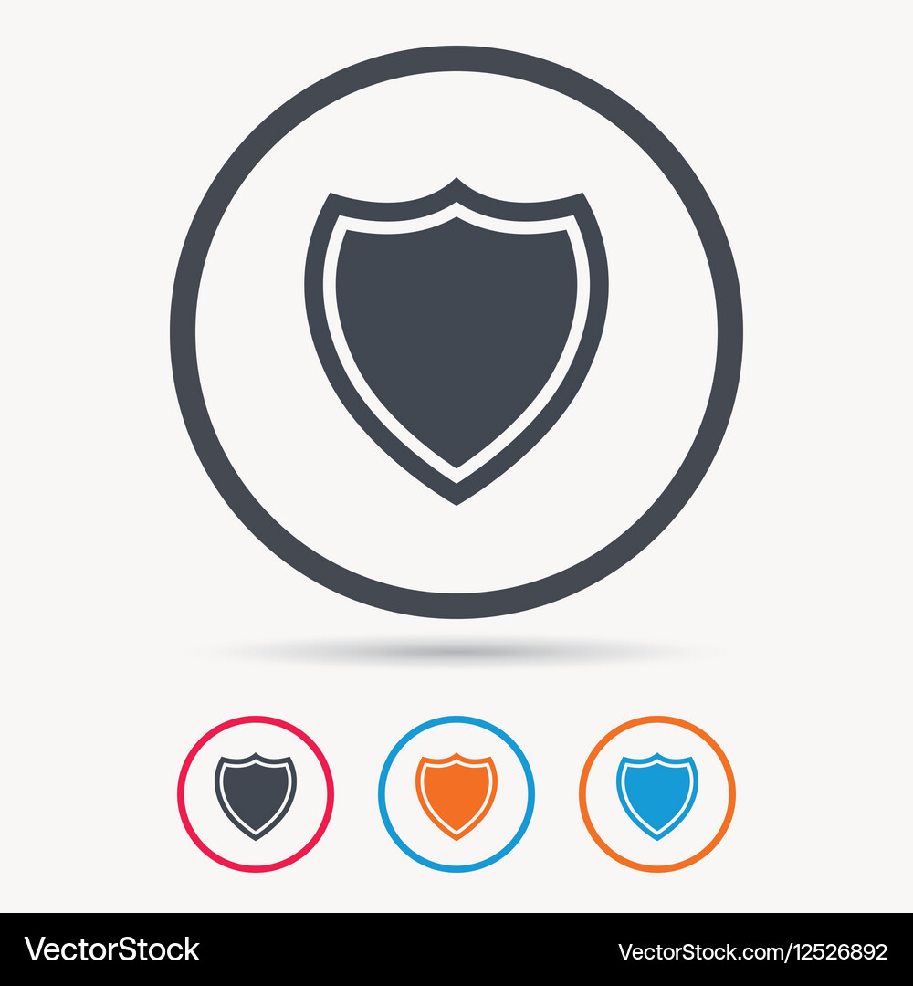 Shield protection icon defense equipment sign Vector Image