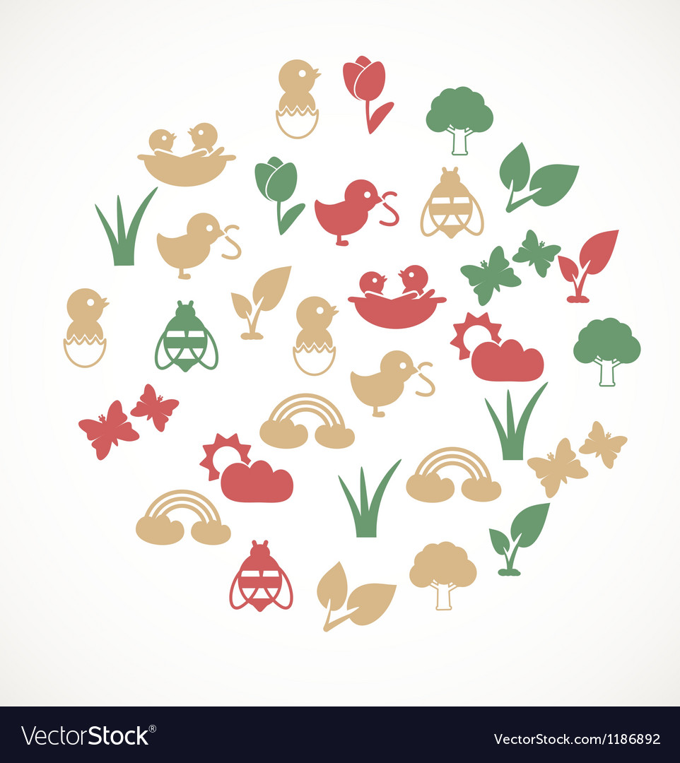 Spring icons Royalty Free Vector Image - VectorStock