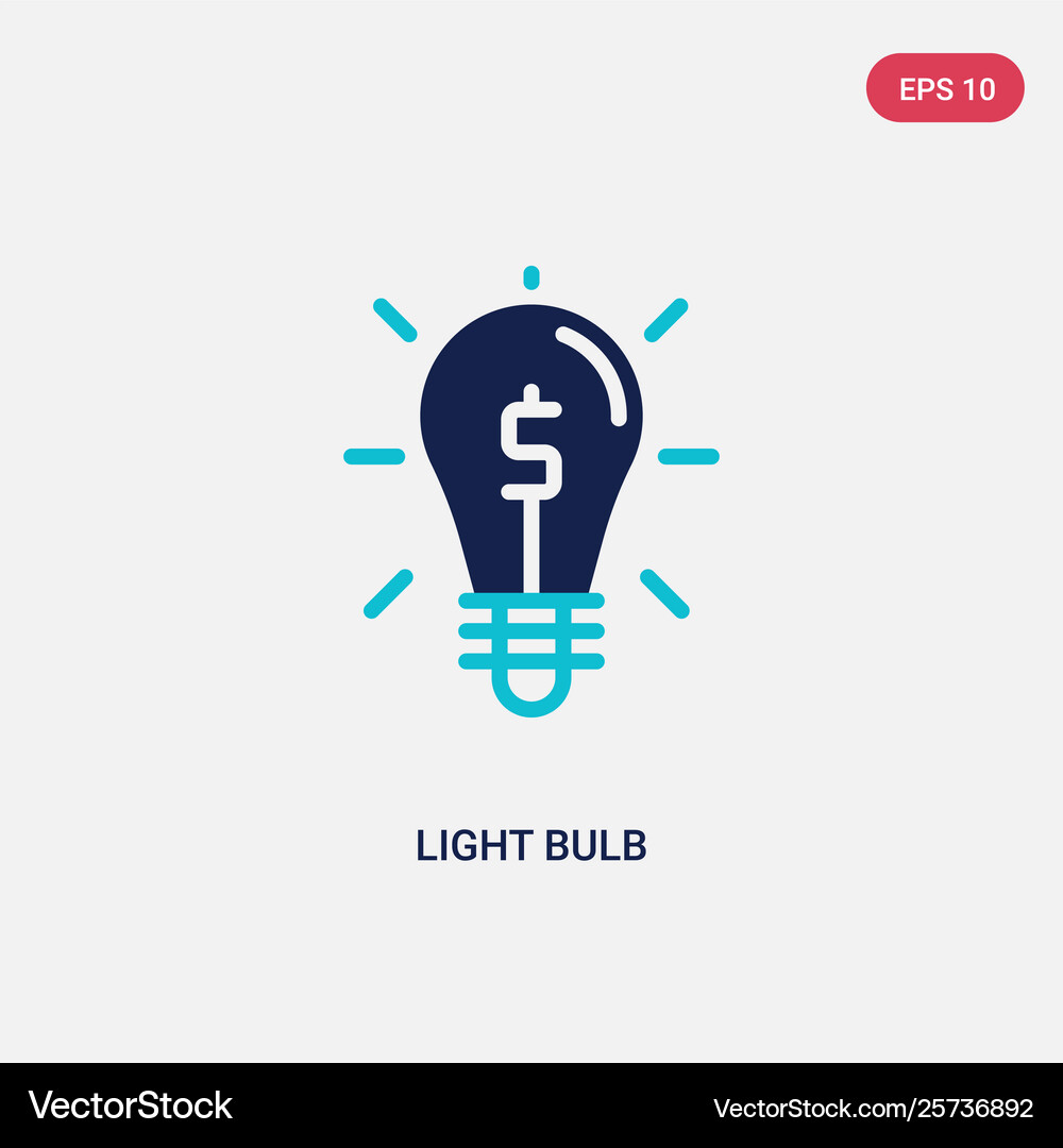 Two color light bulb icon from digital economy Vector Image