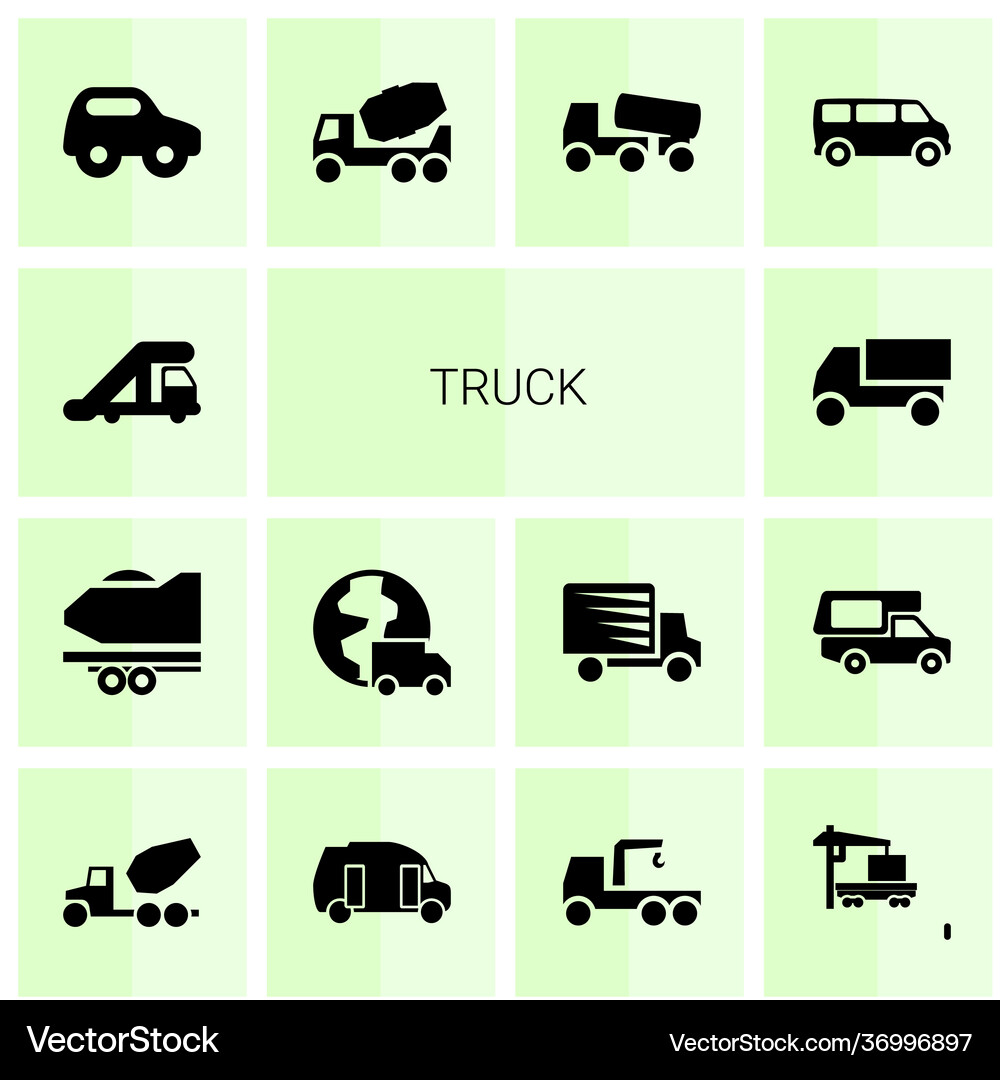 14 truck icons Royalty Free Vector Image - VectorStock