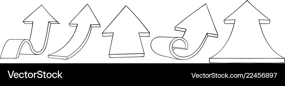Arrow hand drawn doodles up signs Royalty Free Vector Image