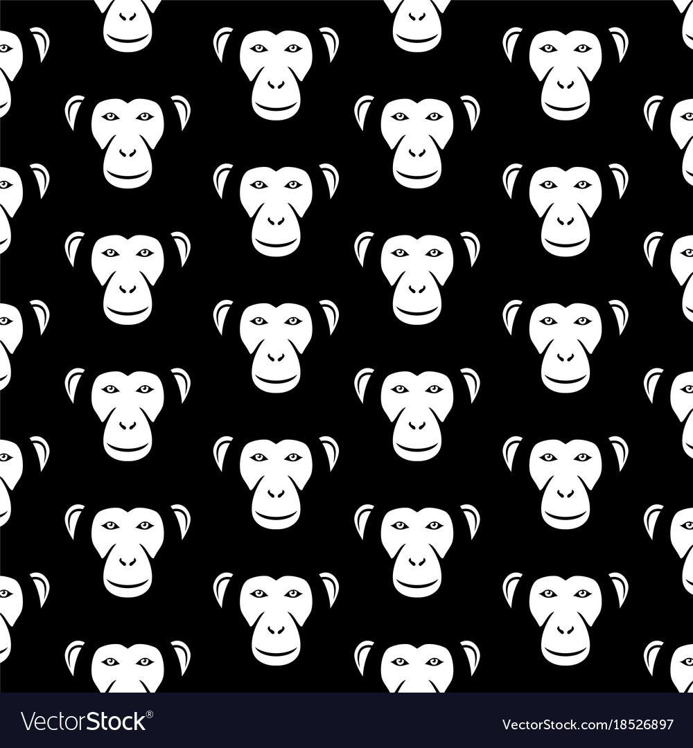 Background pattern with monkey faces Royalty Free Vector