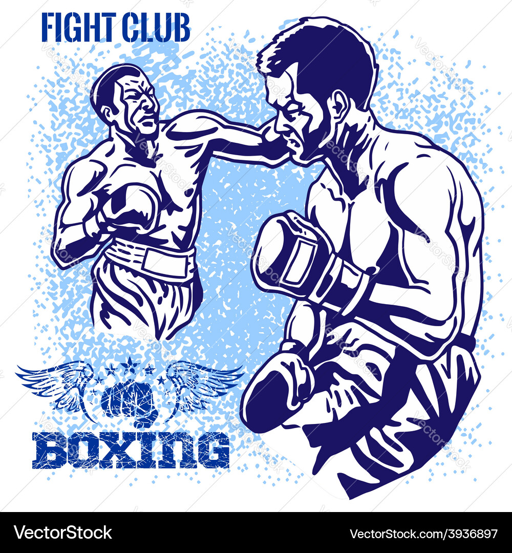 Boxing match - retro on grunge Royalty Free Vector Image