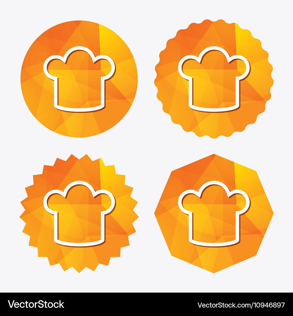 Chef hat sign icon cooking symbol Royalty Free Vector Image