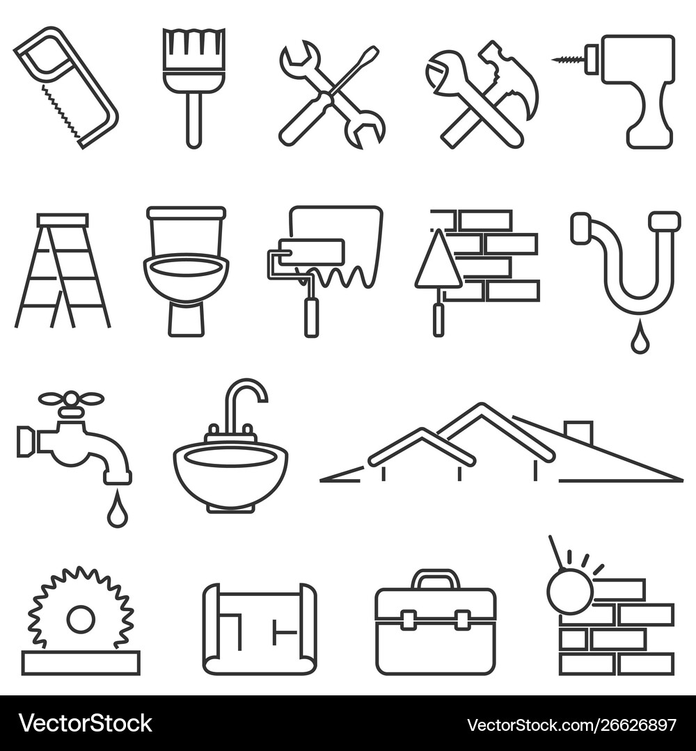 Home improvement renovation and remodeling line Vector Image