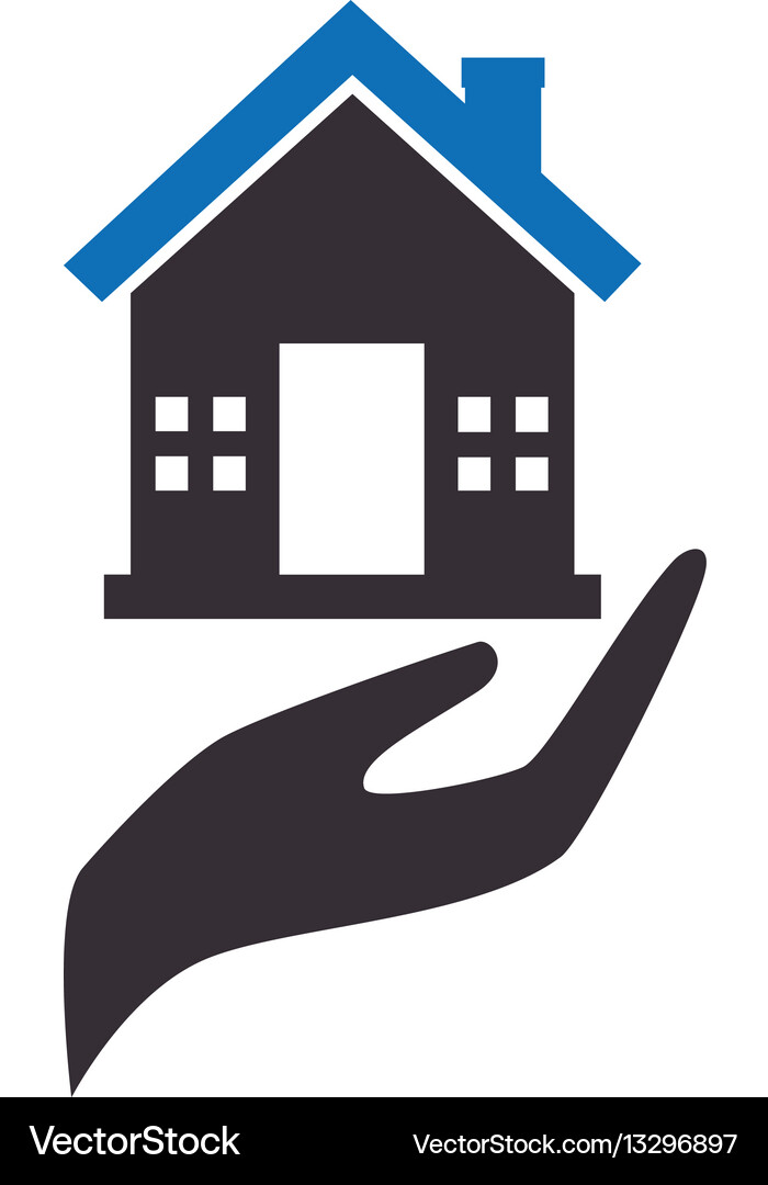 House insurance icon emblem Royalty Free Vector Image