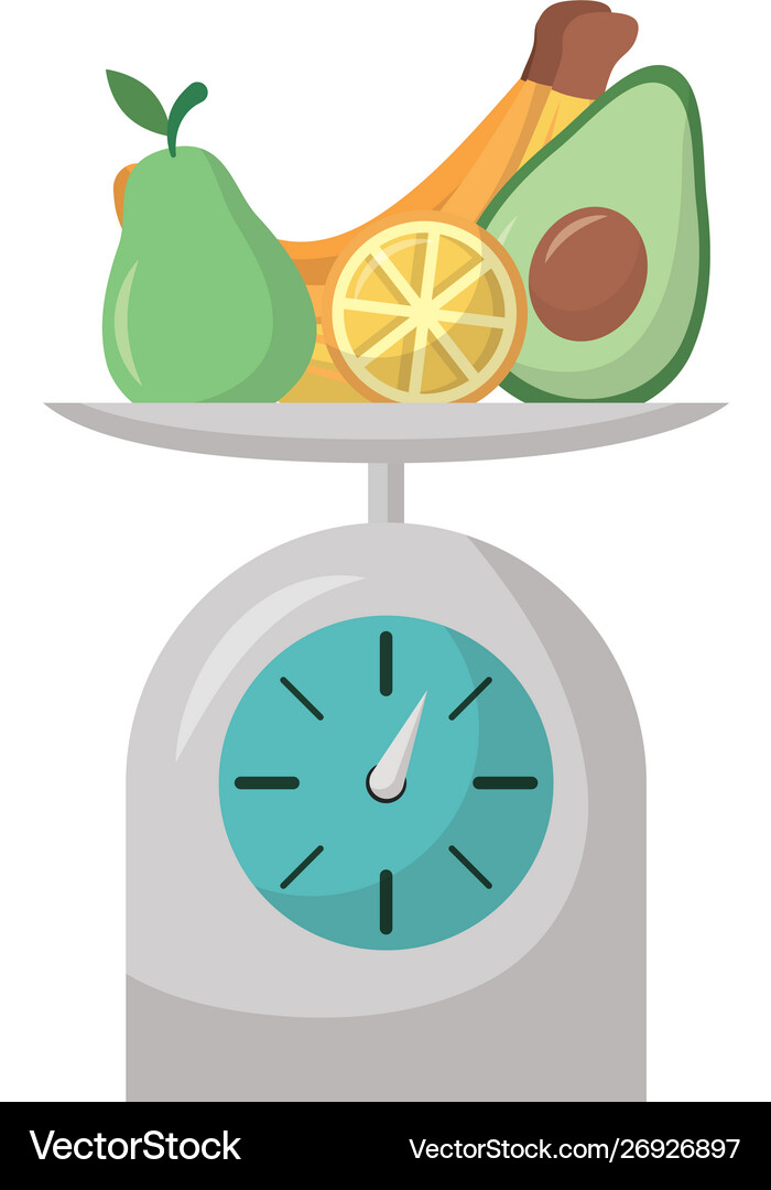 Isolated fruits in scale design Royalty Free Vector Image