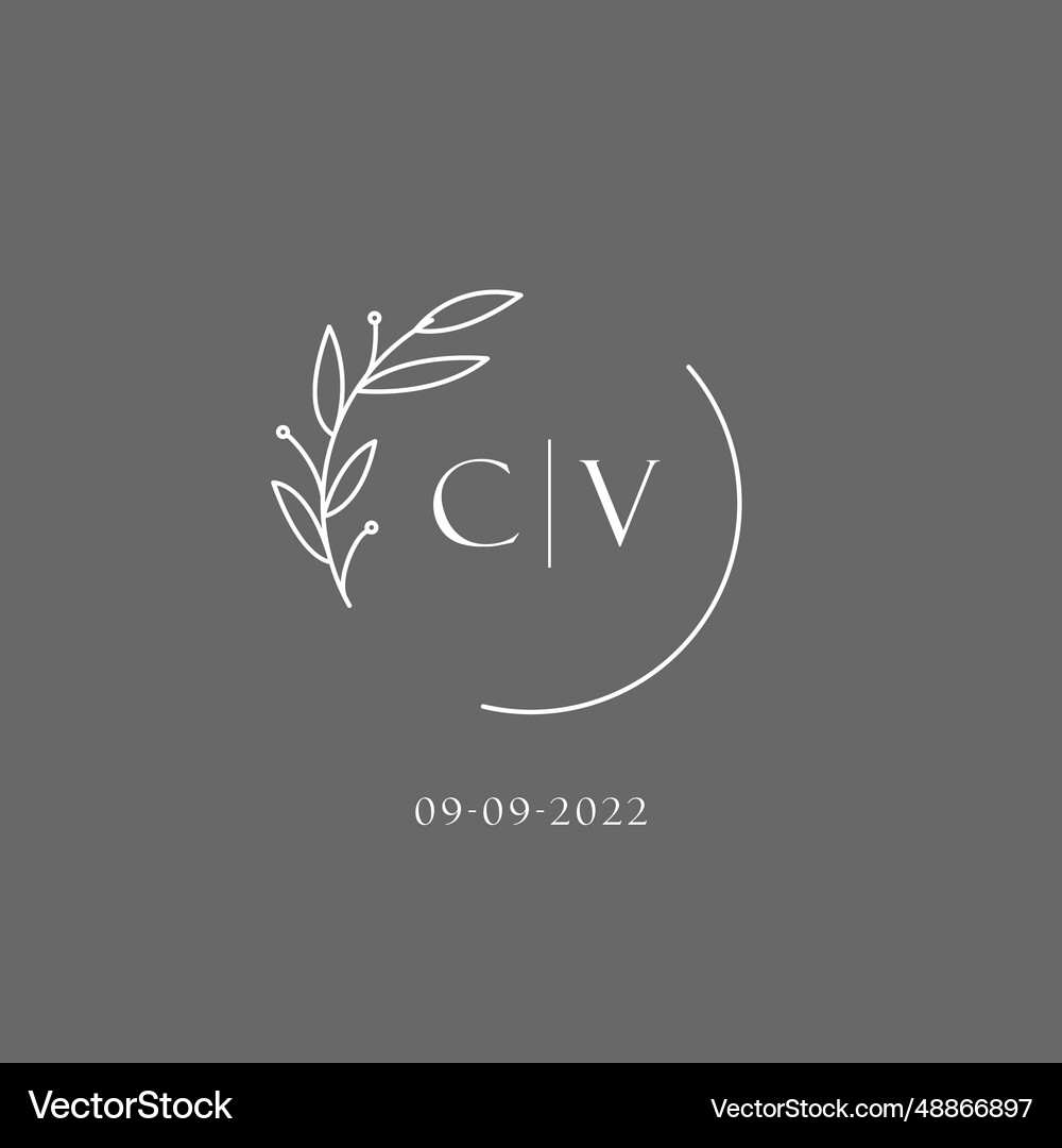 Letter cv wedding monogram logo design ideas Vector Image