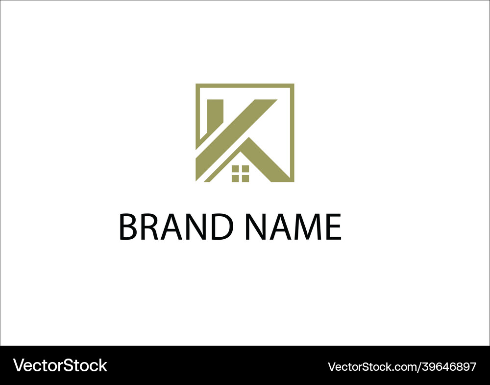 Letter k house logo Royalty Free Vector Image - VectorStock