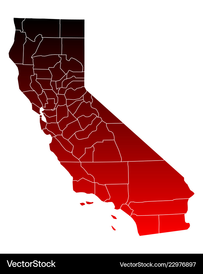 Map of california Royalty Free Vector Image - VectorStock