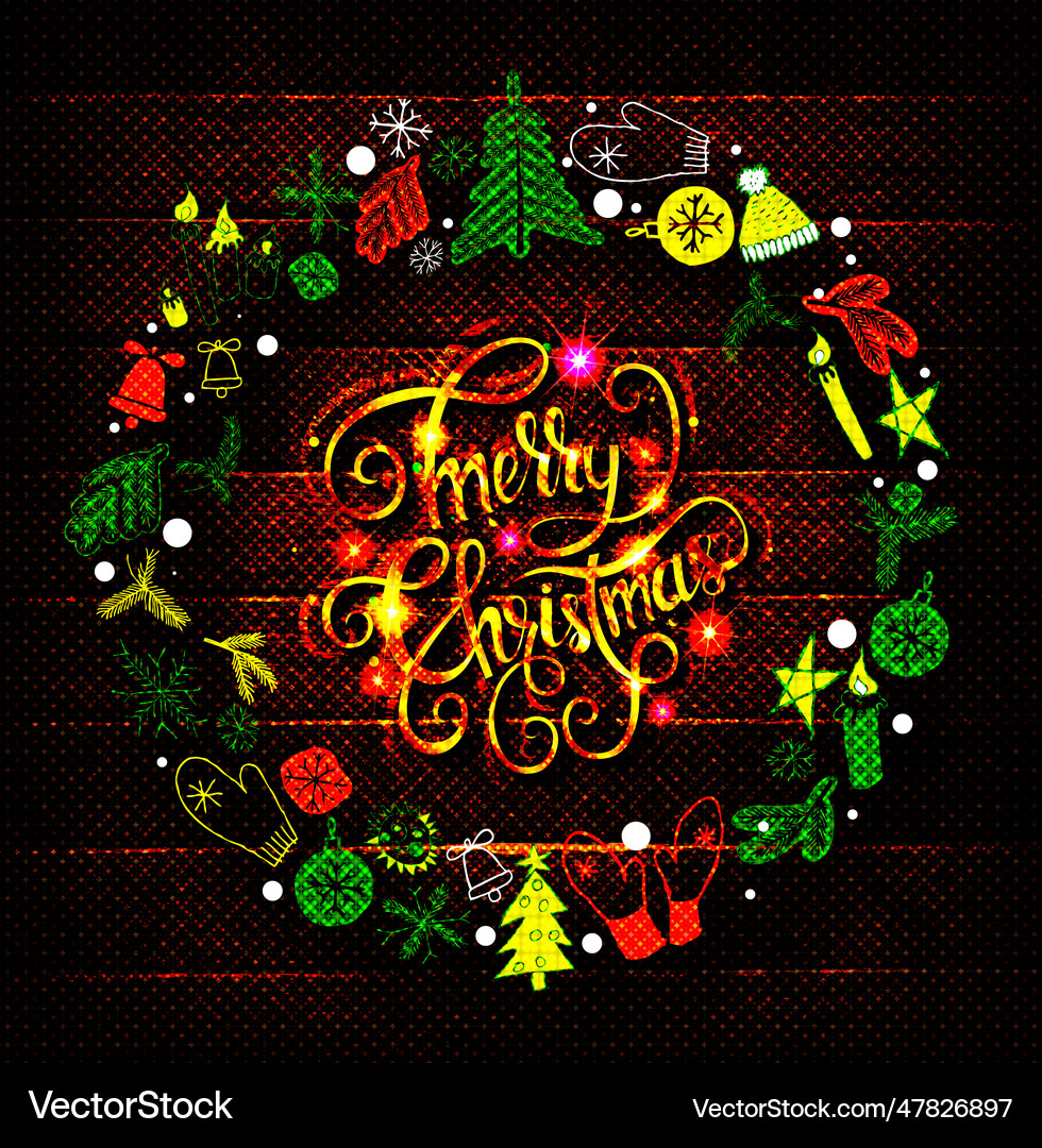 Merry christmas lettering design Royalty Free Vector Image