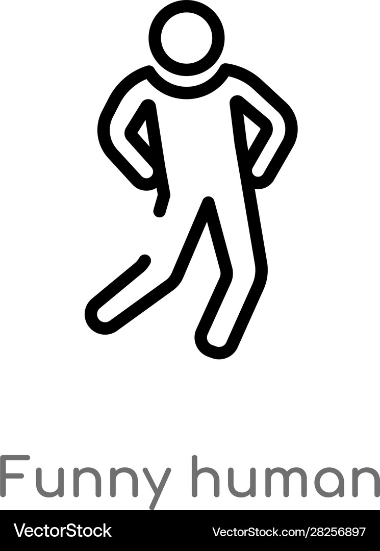 Outline funny human icon isolated black simple Vector Image