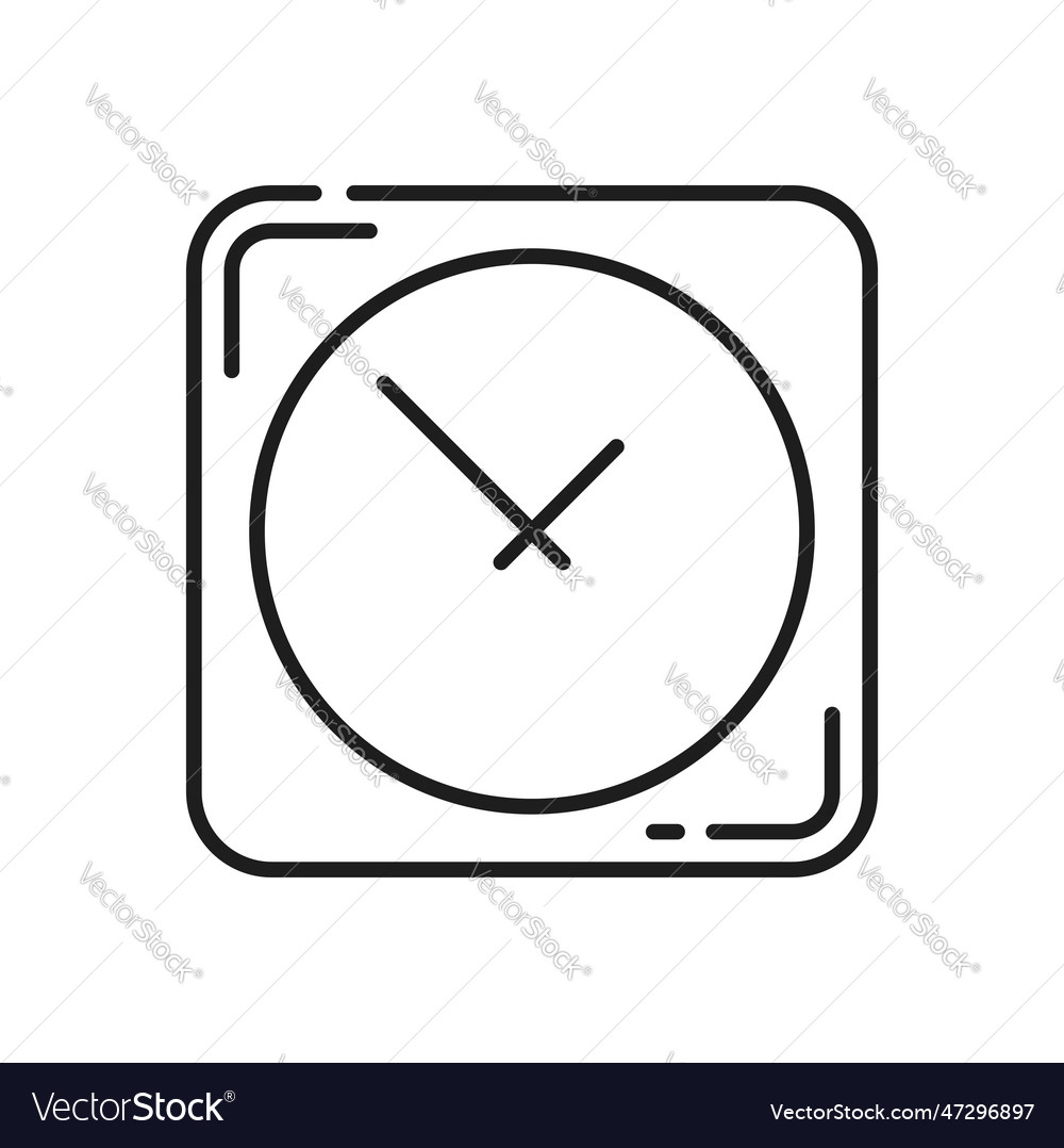 Retro clock timer outline icon alarm stopwatch Vector Image