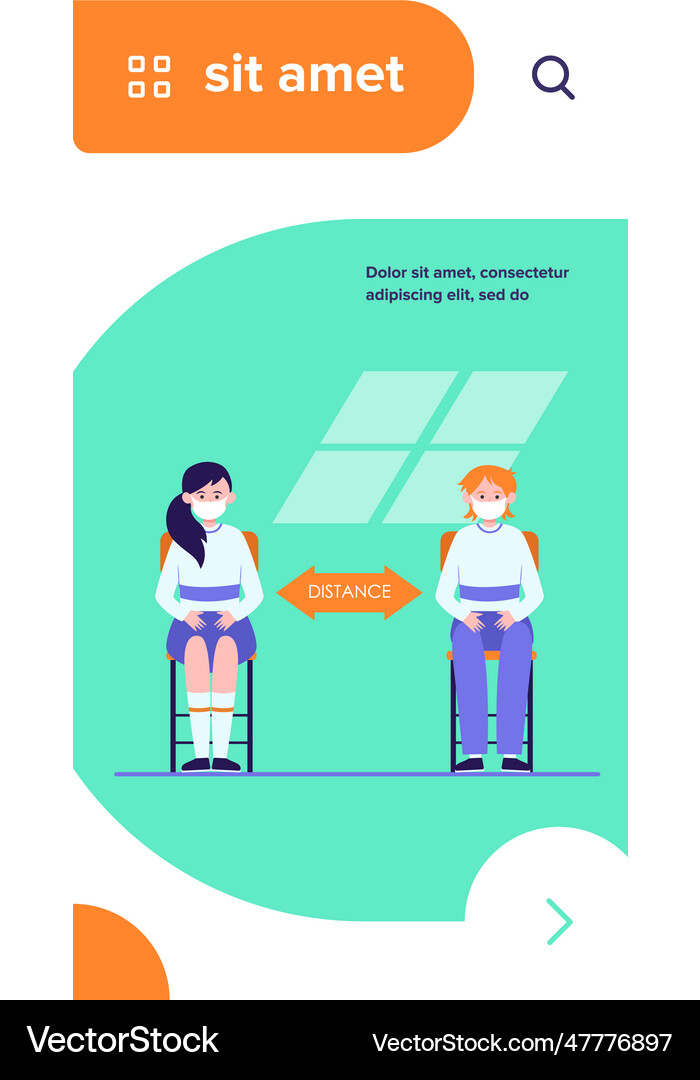 School students wearing masks Royalty Free Vector Image