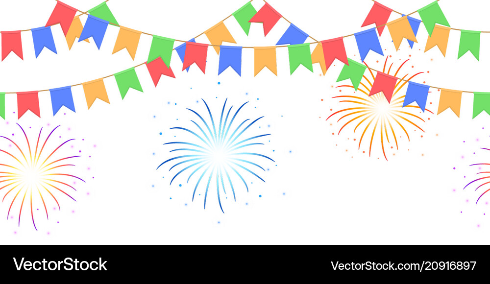 Seamless garland with celebration flags chain Vector Image