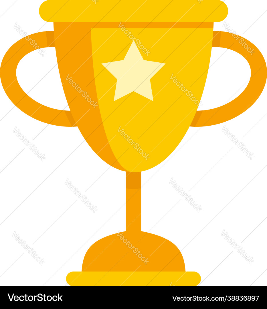 Video game star cup icon flat isolated Royalty Free Vector
