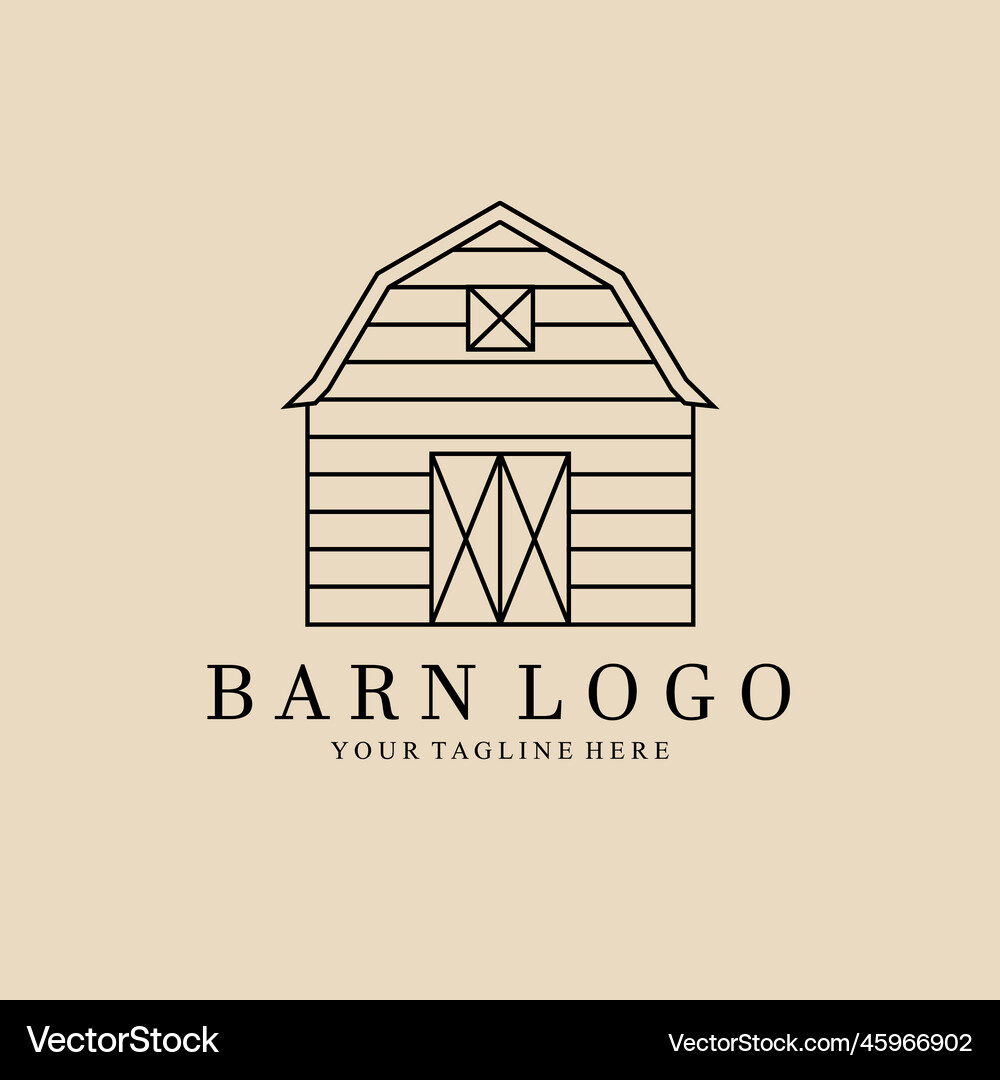 Abstract elegant barn line logo icon design farm Vector Image