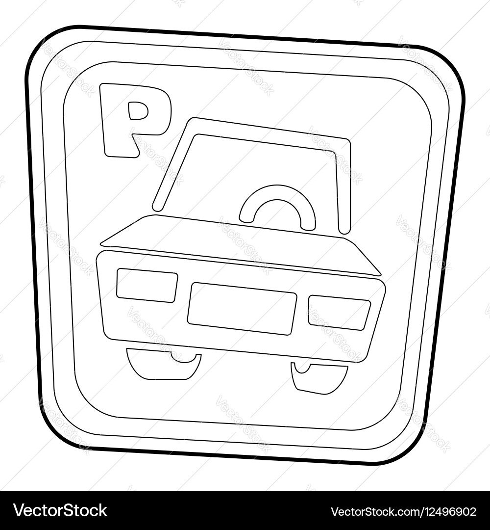 Car parking sign icon isometric 3d style Vector Image