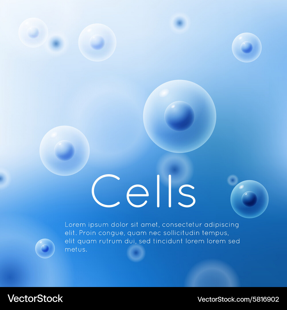 Cells on blue background group of cells Royalty Free Vector