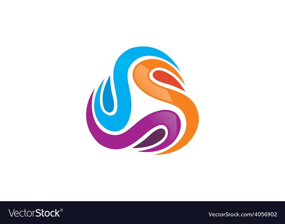 Circular abstract loop logo Royalty Free Vector Image
