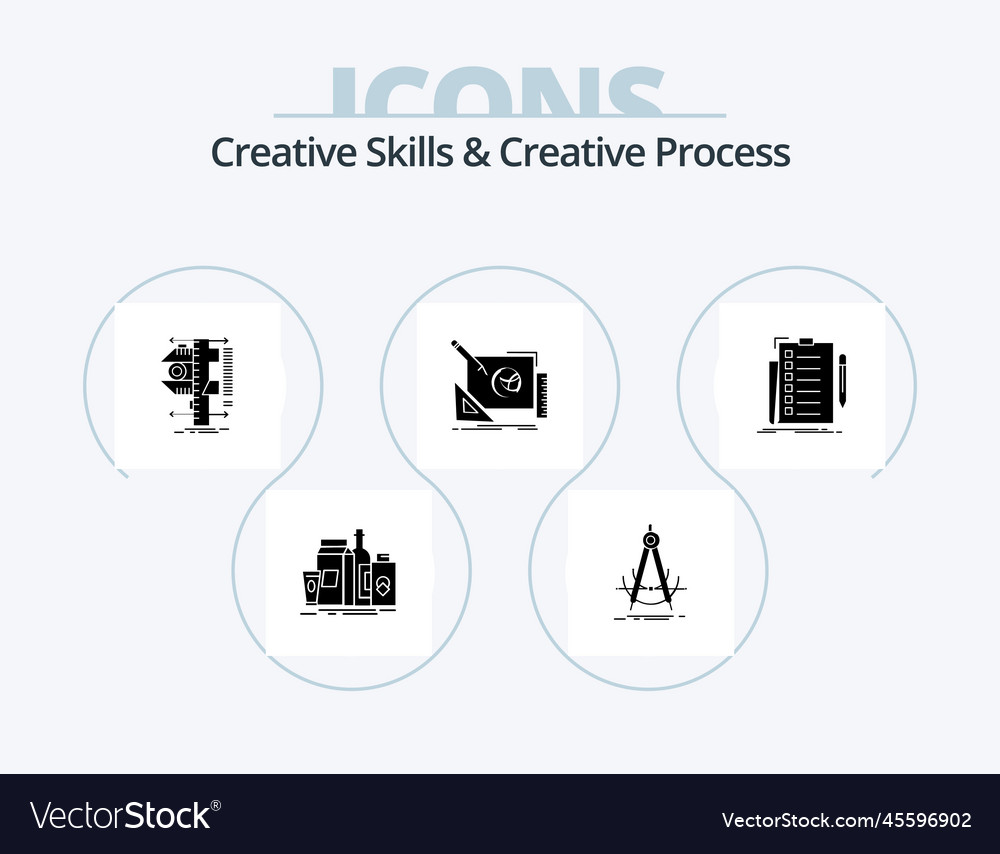 Creative skills and process glyph icon Royalty Free Vector