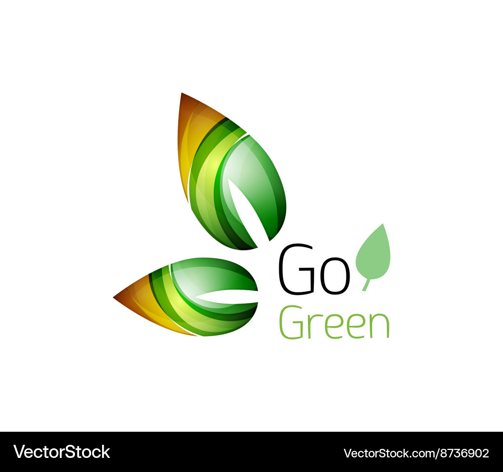 Go green logo green nature concept Royalty Free Vector Image