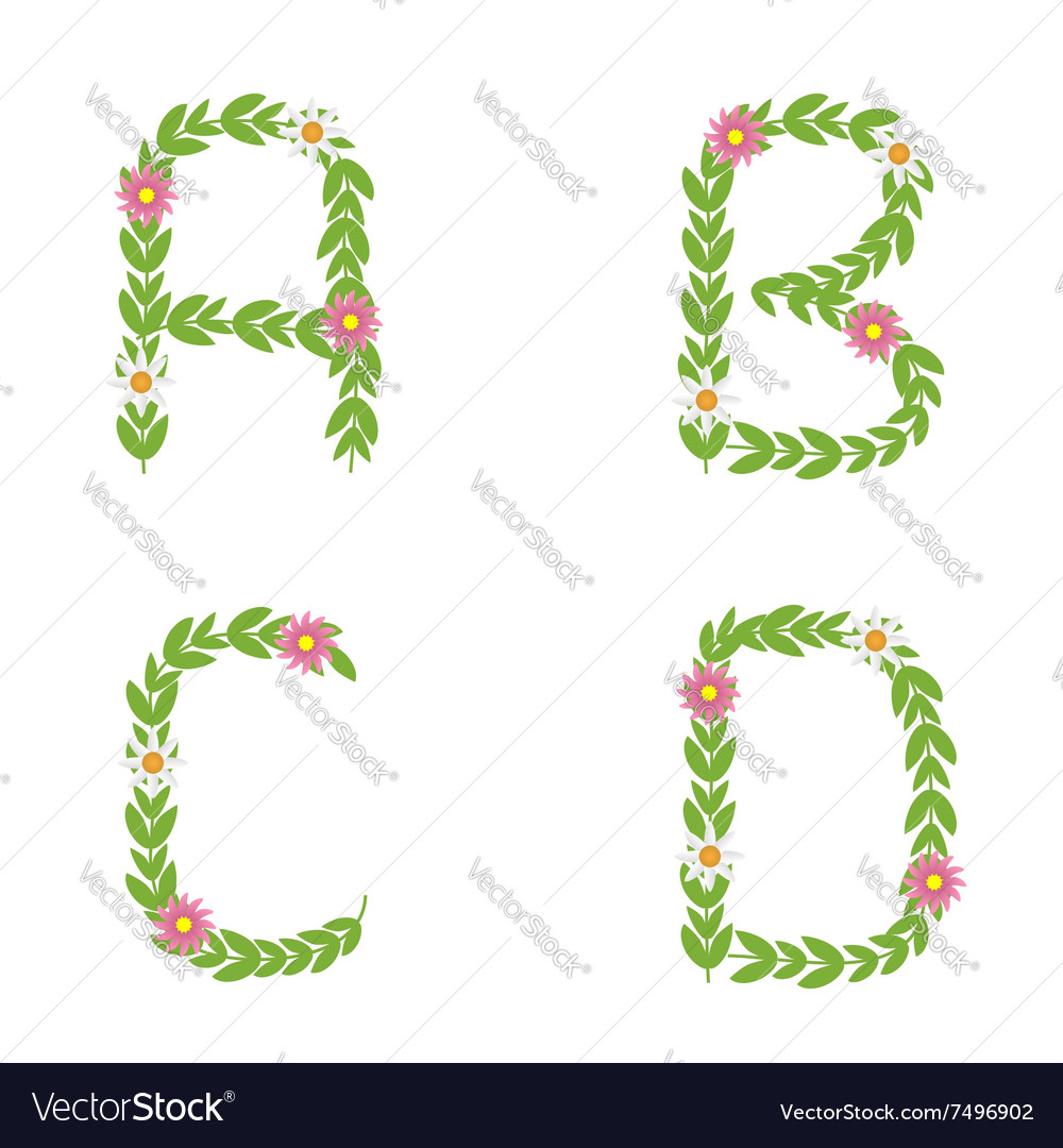 Green letter set Royalty Free Vector Image - VectorStock