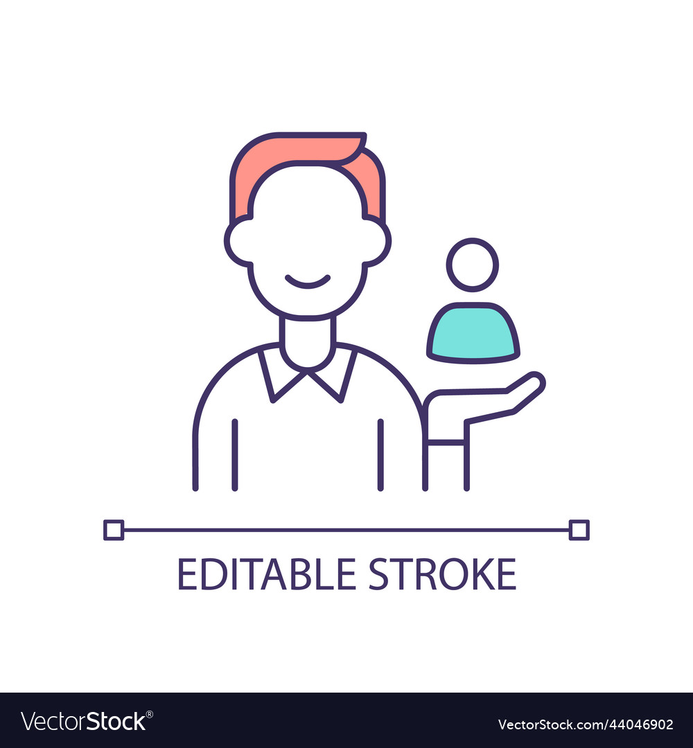 Mentor support rgb color icon Royalty Free Vector Image