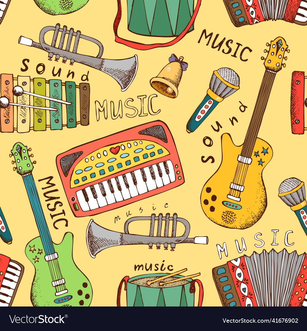 Seamless music pattern Royalty Free Vector Image