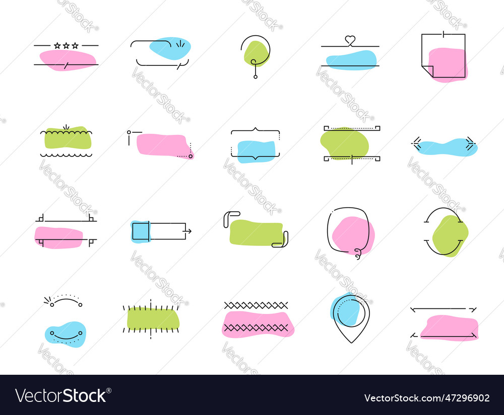 Simple line frames or borders linear note banners Vector Image