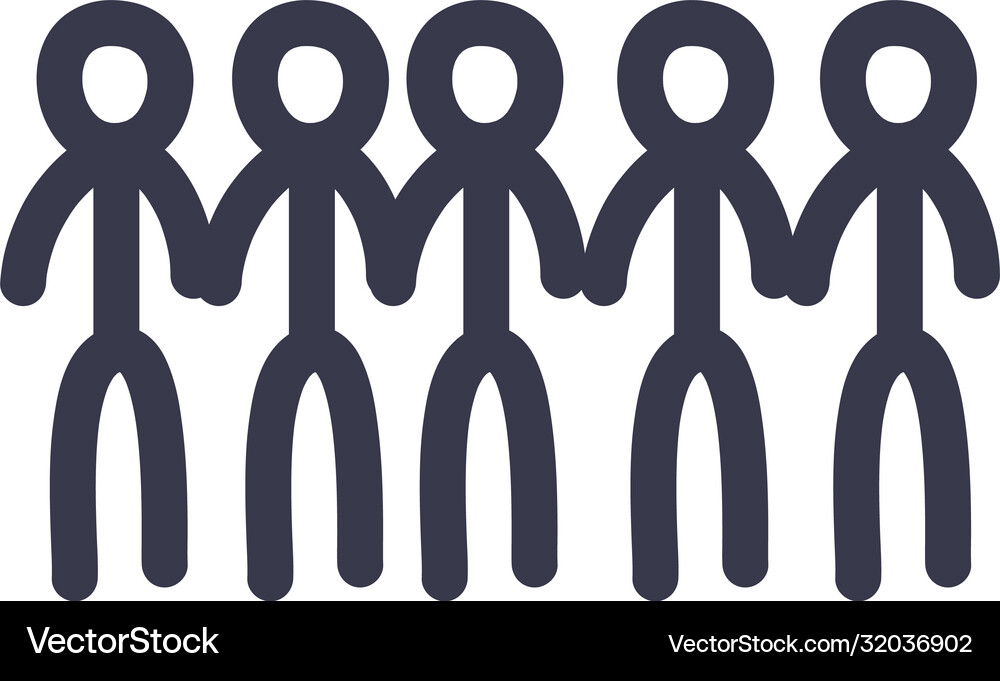 Stickfigure avatars gathering fill style icon Vector Image