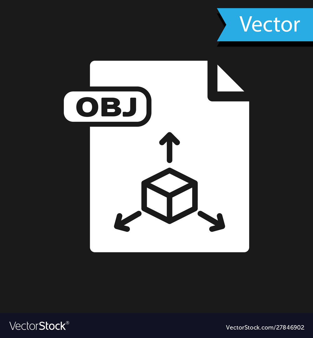 White obj file document download obj button icon Vector Image