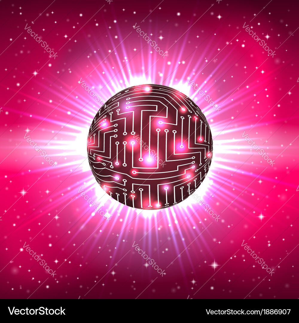 Abstract Sphere of Electronic Circuitry Royalty Free Vector