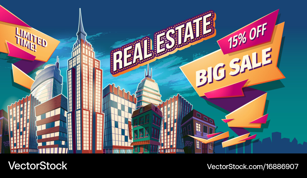 Cartoon banner urban Royalty Free Vector Image