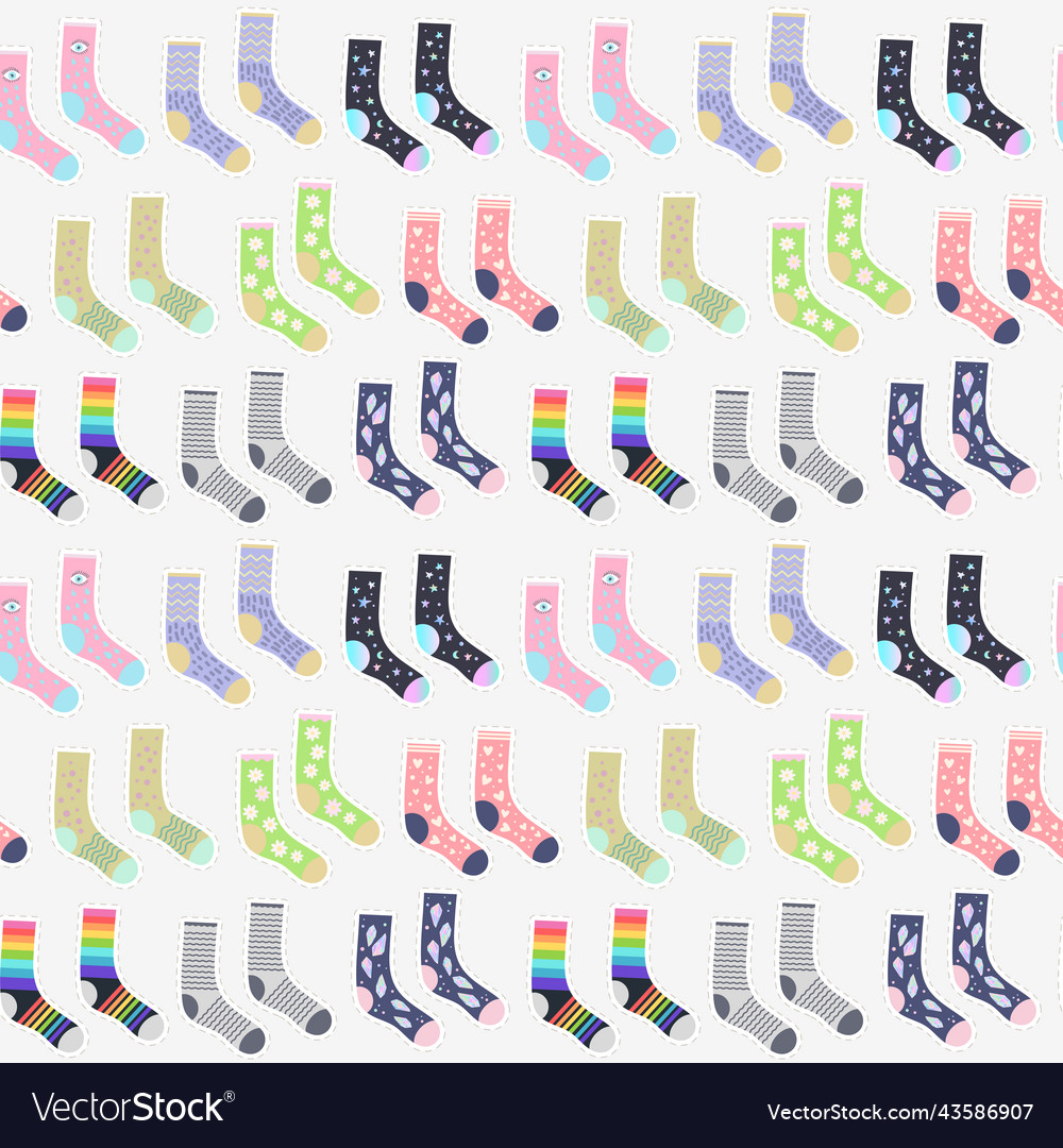 Cute socks seamless pattern Royalty Free Vector Image