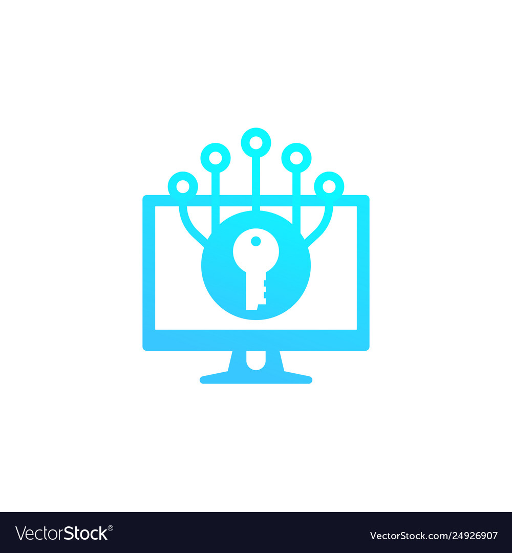 Encryption and cyber protection icon Royalty Free Vector