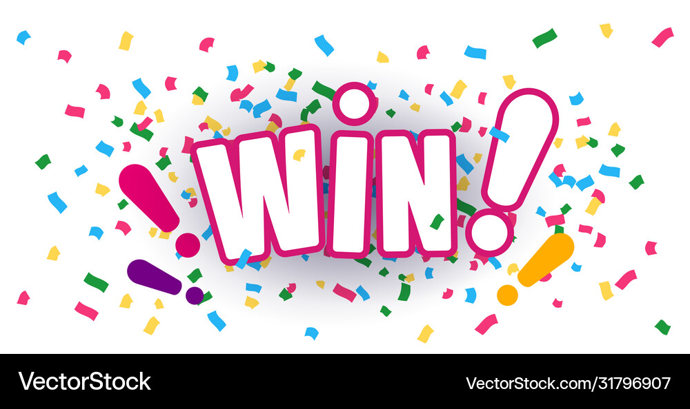 Festive inscription win on a bright white Vector Image