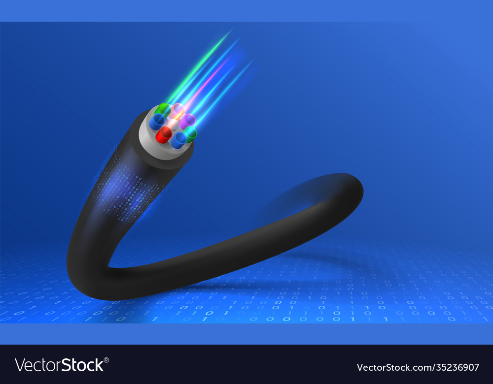 Fiber optic cable concept Royalty Free Vector Image
