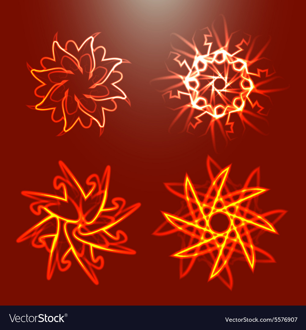 Fire elements with adaptation to background Vector Image