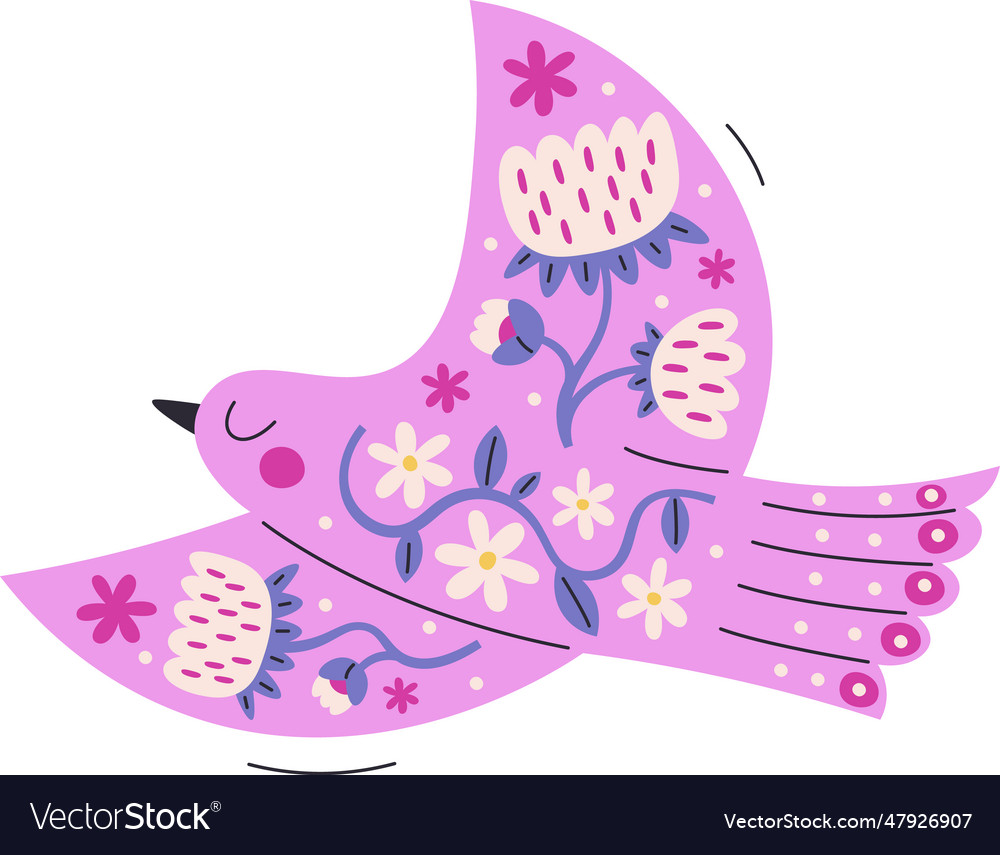 Folk art bird Royalty Free Vector Image - VectorStock Folk art bird Royalty Free Vector Image - VectorStock