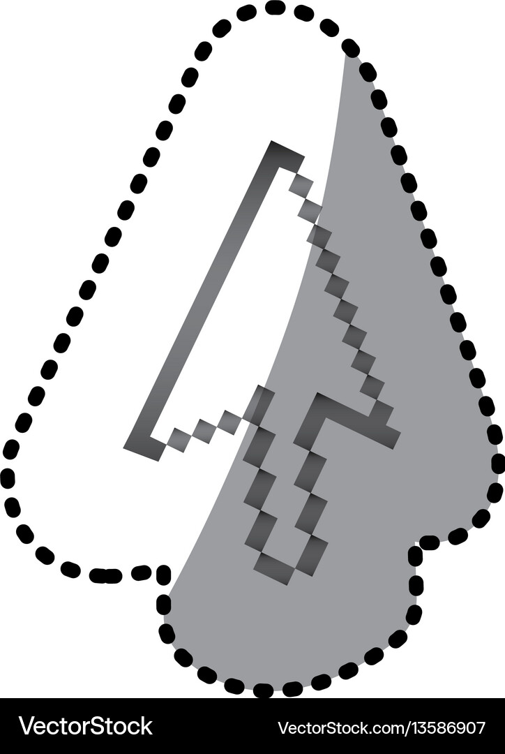Grayscale pixel cursor con Royalty Free Vector Image