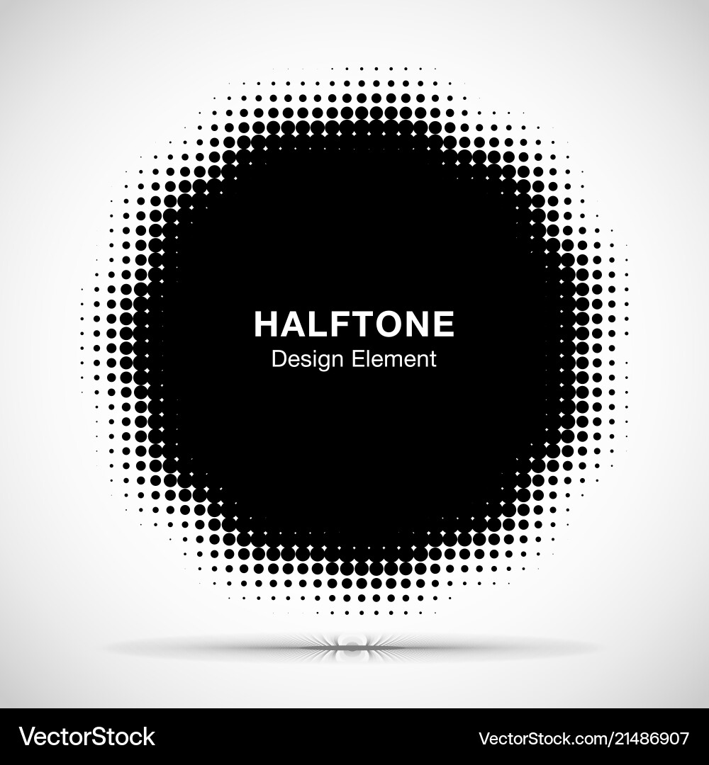 Halftone dots circle frame logo design element Vector Image