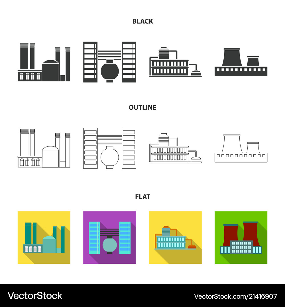Industry productionfactory set collection icons Vector Image