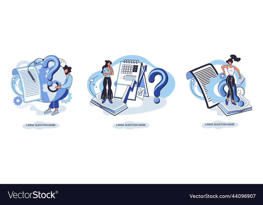 Ladge question mark problem and solution concept Vector Image