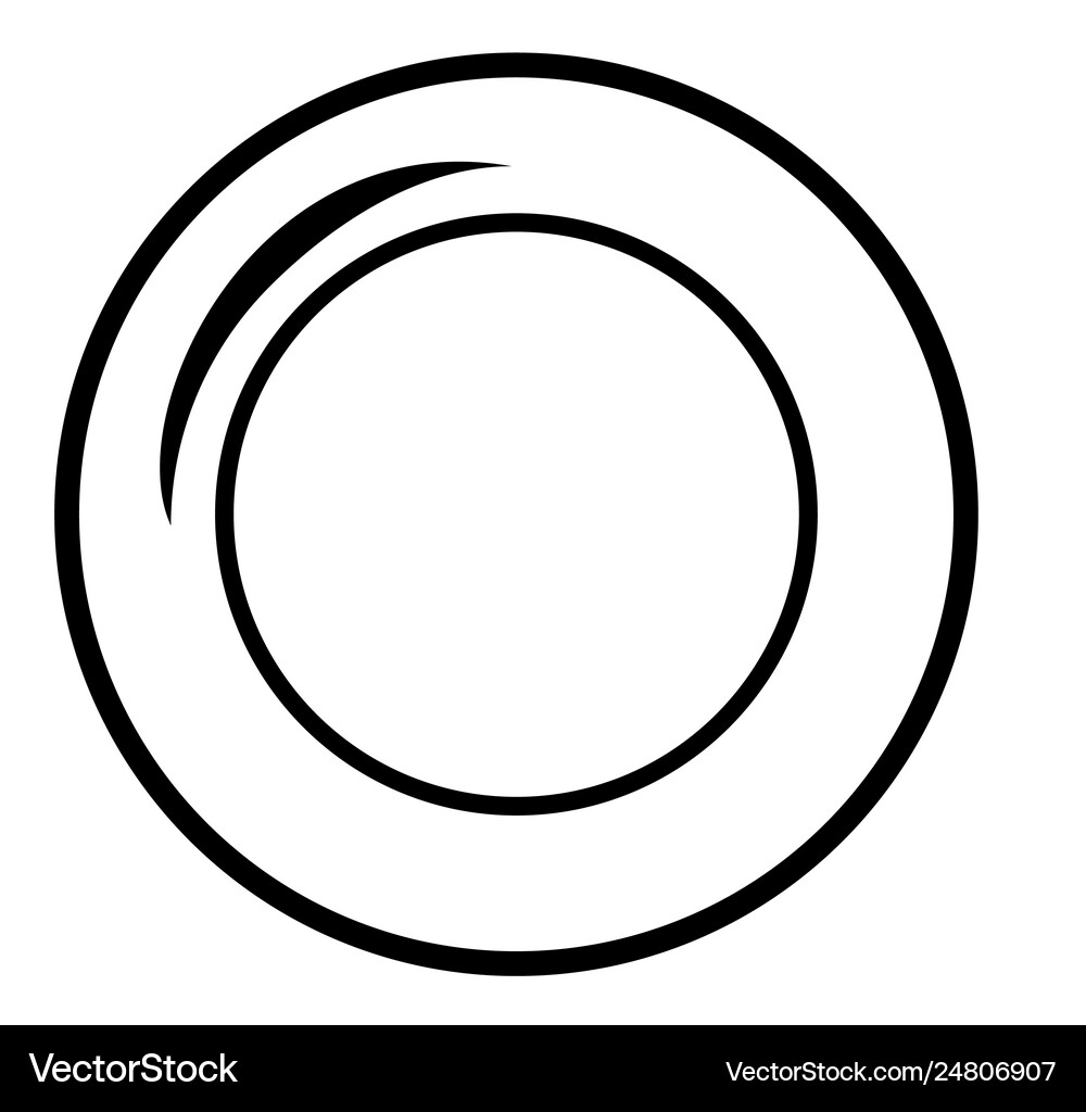 Plate with spoon and fork icon isolated sign Vector Image